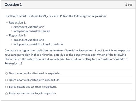 solved load the tutorial 3 dataset tute3 cps csv in r run