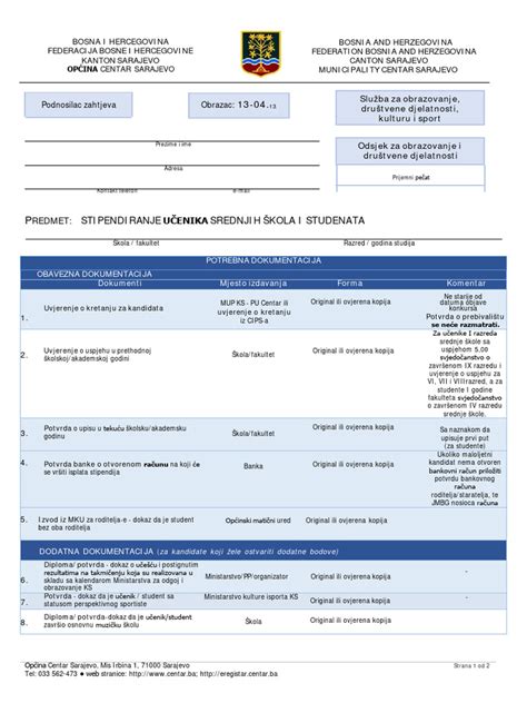 Prijavni Obrazac Pdf