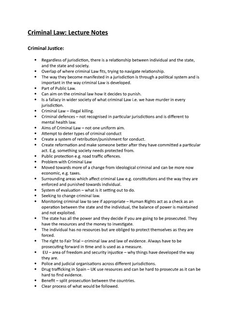 Criminal Law Lecture Notes Criminal Law Lecture Notes Criminal