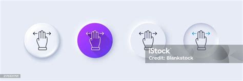 멀티태스킹 제스처 선 아이콘입니다 화살표 기호를 밉니다 스와이프 동작 선 아이콘 벡터 3차원 형태에 대한 스톡 벡터 아트 및 기타 이미지 Istock