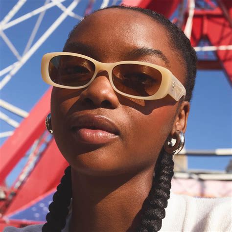 Unreal Latte Uni Sex Rectangle Sunglasses Le Specs