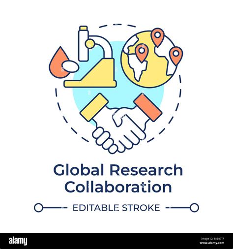 Global Research Collaboration Multi Color Concept Icon Stock Vector