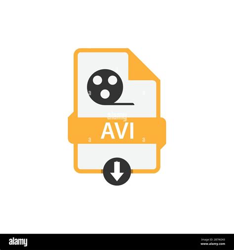 Avi Download File Format Vector Image Avi File Icon Flat Design