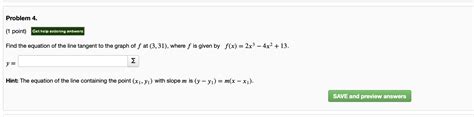 Solved Problem 41 ﻿pointfind The Equation Of The Line