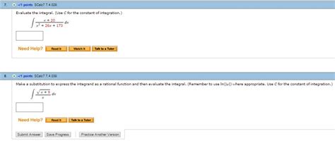 solved evaluate the integral use c for the constant of