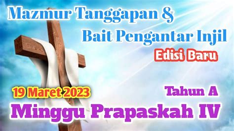 Edisi Baru Minggu Prapaskah IV Tahun A 19 Maret 2023 Mazmur