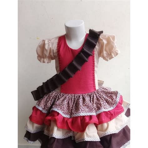 Vestido Caipira Cangaceira Maria Bonita Shopee Brasil