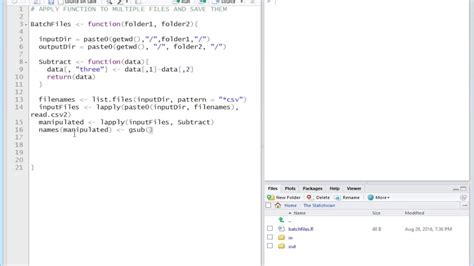 R Apply Function To Multiple Files And Save Them Youtube