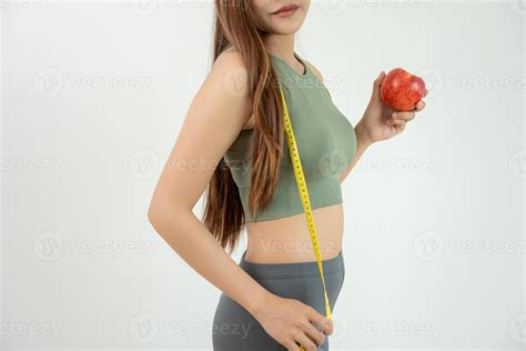 Slim Body Asian Women Choose Healthy Foods Dieting Female Choose Red