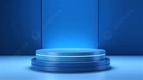 rendering podium biru 3d yang menampilkan tampilan produk latar belakang platform adegan