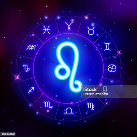 Signe Du Zodiaque De Leo Symbole De Lhoroscope Vector Illustration