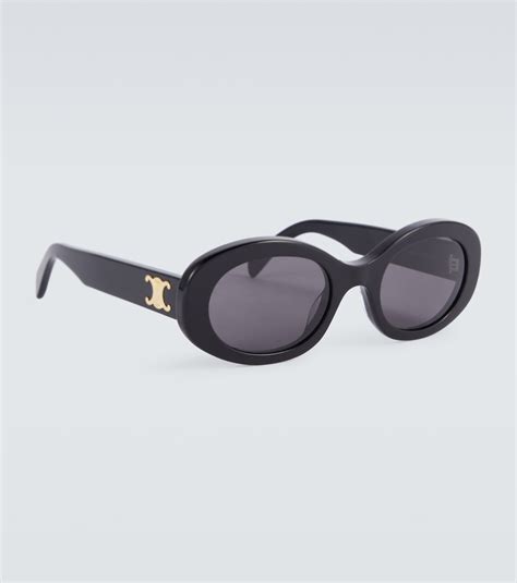 Triomphe 01 Oval Sunglasses In Black Celine Eyewear Mytheresa