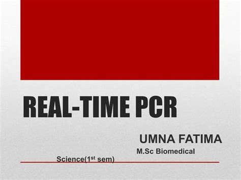 Real Time Pcr Pptx Chemistry Science