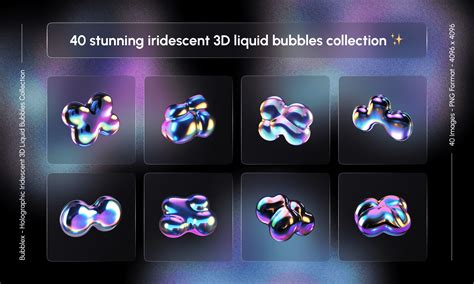 Bubblex Holographic Iridescent 3d Liquid Bubbles Collection Figma