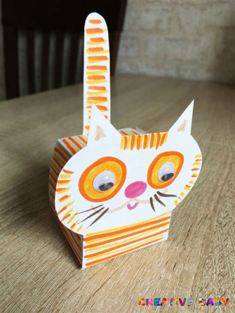Объемная игрушка "Котик" с шаблоном