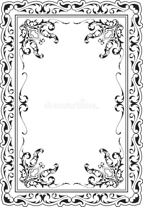 Victorian Scroll Art Frame Stock Vector Illustration Of Background