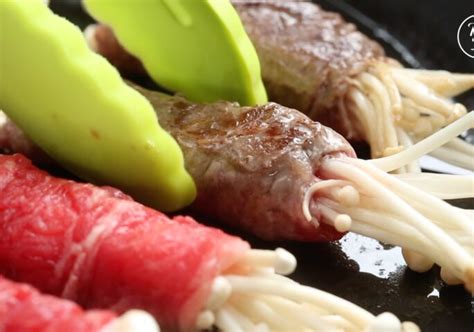 Enoki Mushroom Beef Roll Bacon Beef Stew Breakfast Taste Life