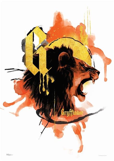 Harry Potter House Urban Watercolor Gryffindor Mightyprint™ Wall A