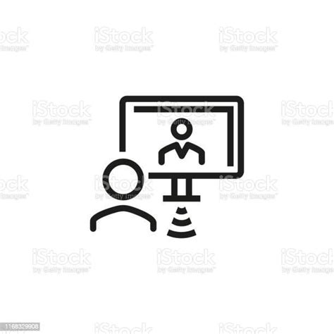 비즈니스 웨비나 벡터 선 아이콘입니다 협상 튜터 온라인 강사에 대한 스톡 벡터 아트 및 기타 이미지 강사 개념 개인 지도 교사 Istock