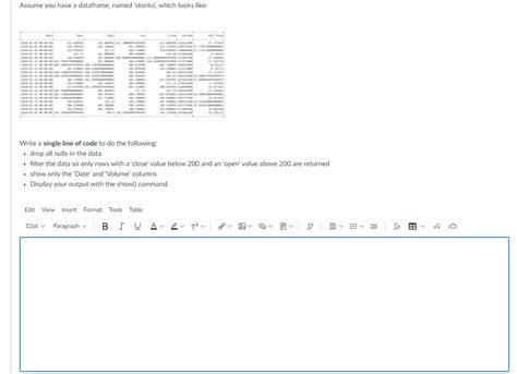 solved assume you have a dataframe named stonks which
