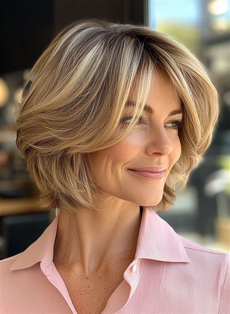 30 Fresh And Youthful Hairstyles Over 50 Feathered Bob With Blonde
