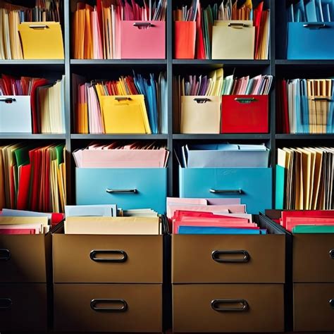 Premium Ai Image Organizing Papers In File Folders