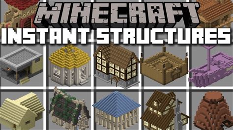 Minecraft INSTANT STRUCTURES MOD / BUILD A MINECRAFT VILLAGE IN SECONDS ...