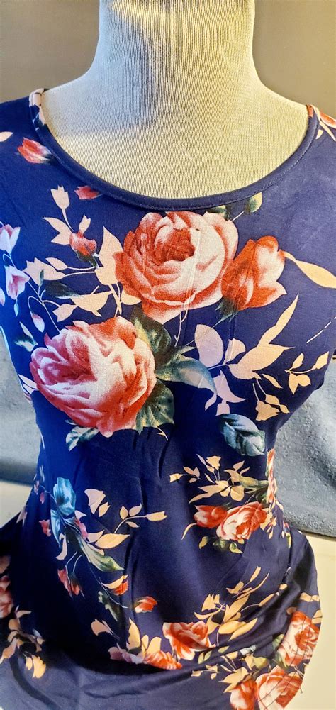 Deep Blue Floral Blouse Blue Violet Boutique