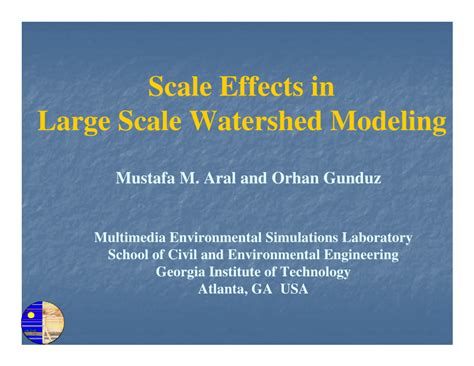 Pdf Scale Effects In Large Scale Watershed Modeling