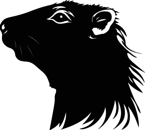 Cuddly Black Silhouette Of Capybera Head 54302389 Vector Art At Vecteezy