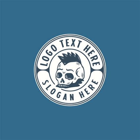 Hipster Skull Mohawk Logo Brandcrowd Logo Maker