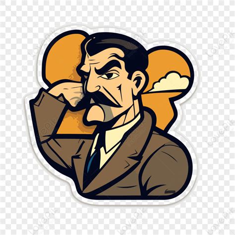 콧수염이 있는 노인 스티커 일러스트 1 벡터상표 Png 일러스트 무료 다운로드 Lovepik