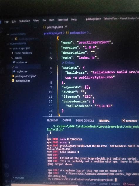 Difficulty Installing Tailwindcss V3 On My Computer System Html And Css