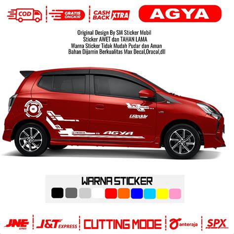 Jual Stiker Mobil Agya Ayla Calya Brio List Sticker Mobil Sticker