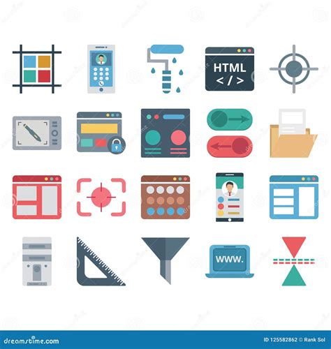 web data design and development vector isolated icons stock vector