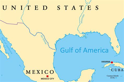 Gulf Of America Country Map Illustration Gulf America Country Map