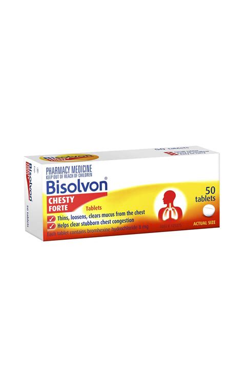 Bisolvon Chesty Forte 8mg 50 Tablets Life Pharmacy St Lukes