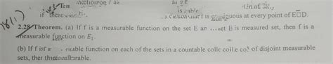 Solved 2 28 Theorem A If F Is A Measurable Function On