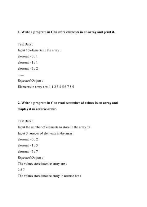 C Assignments Converted Write A Program In C To Store Elements In An