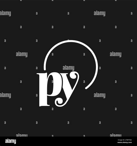 PY Logo Initials Monogram With Circular Lines Minimalist And Clean