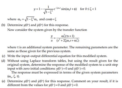 Solved A System Is Given By The Transfer Function Where U Is Chegg