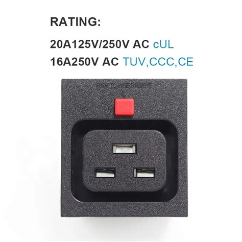 C19 Power Socket Pud Socket Female Type Iec Lockable Power Connector