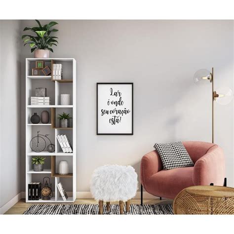 Estante Para Livros Nichos Cube Brancomadeirado Madeiramadeira