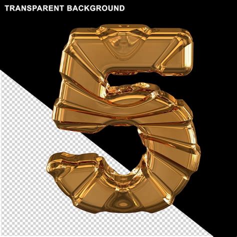 프레임 번호 5의 황금 기호 프리미엄 Psd 파일
