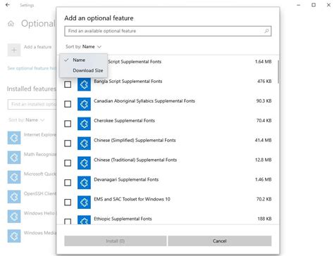Windows 10 20h1 To Improve Optional Features Settings Page