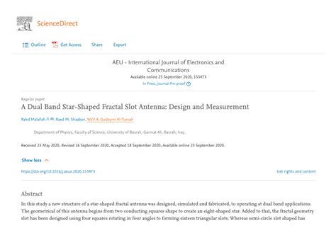 Pdf A Dual Band Star Shaped Fractal Slot Antenna Design And Measurement