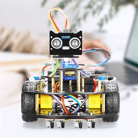พร้อมส่ง Tscinbuny ขายดี หุ่นยนต์รถยนต์อัจฉริยะ 4wd สําหรับ Arduino Robot Stater Kit Make