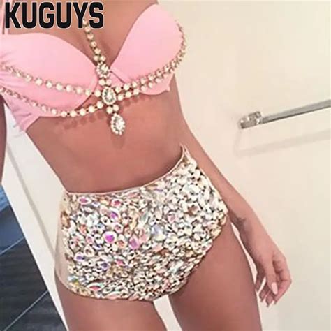 Buy Kuguys Trendy Luxury Hollow Out Crystals Breast