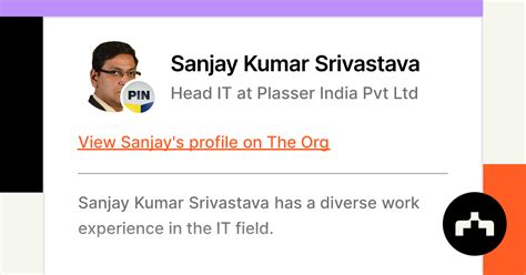 Sanjay Kumar Srivastava Head It At Plasser India Pvt Ltd The Org