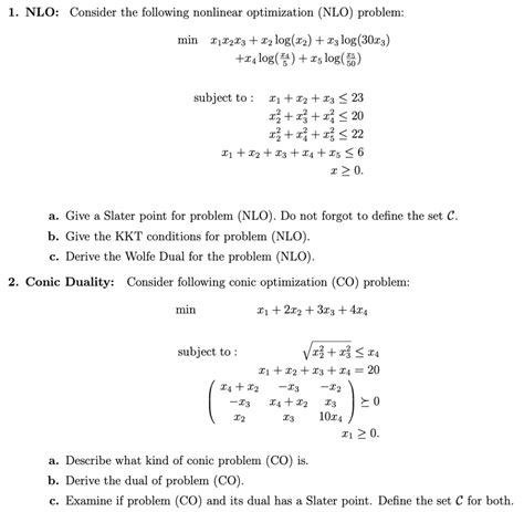 1 Nlo Consider The Following Nonlinear Optimization